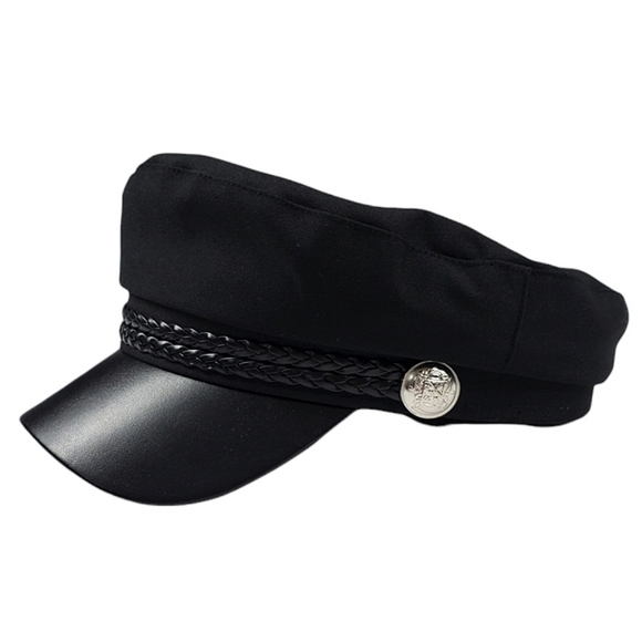 Accessories | Black Braided Bakers Boy Hat | Poshmark